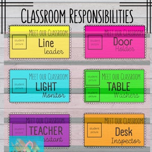 Classroom Responsibilities Poster - Etsy