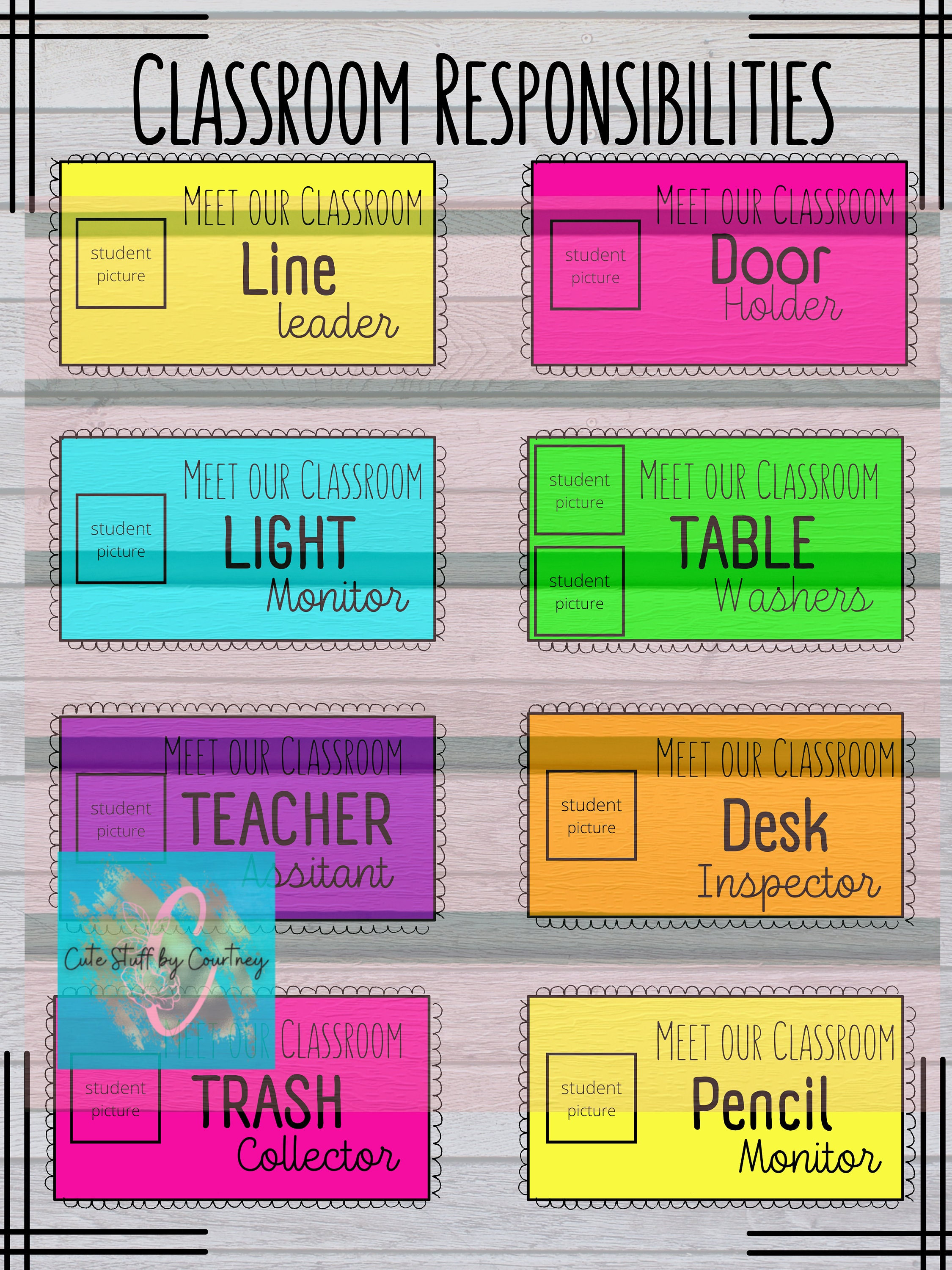 Classroom Responsibilities Poster - Etsy