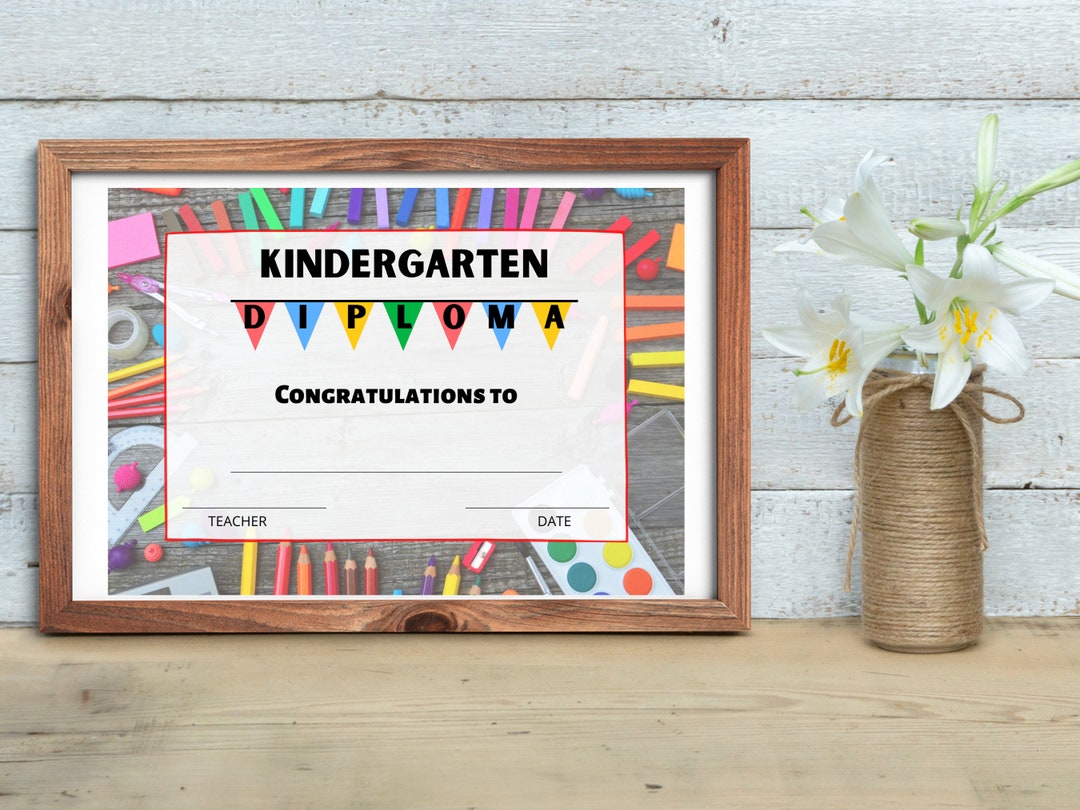 Kindergarten Graduation Certificate - Etsy