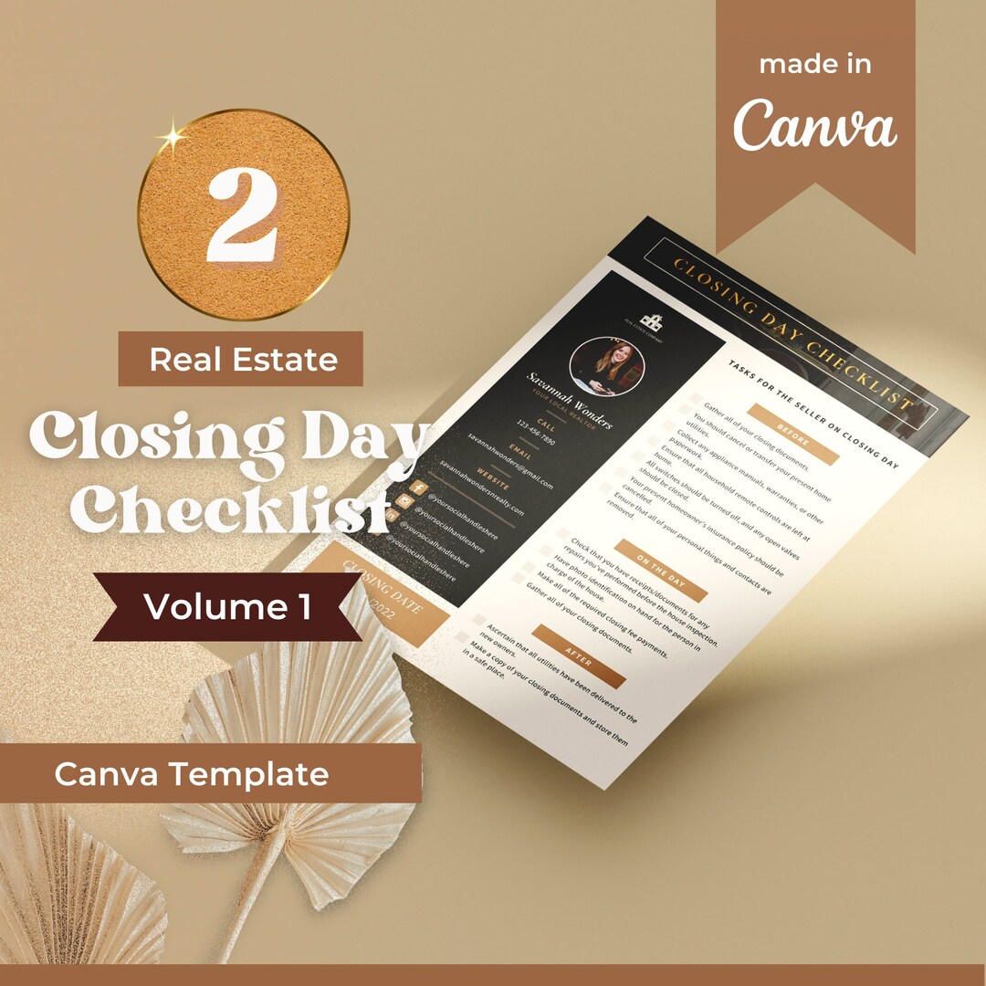 Closing Day Checklist | Home Seller Closing Checklist | Real Estate ...