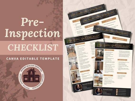 Pre-inspection Checklist Real Estate Inspection Home - Etsy