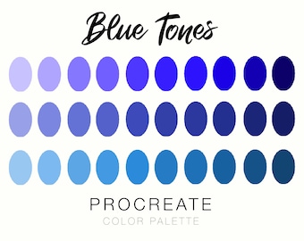 Procreate Color Palette Blue Tones Procreate Swatches Color - Etsy