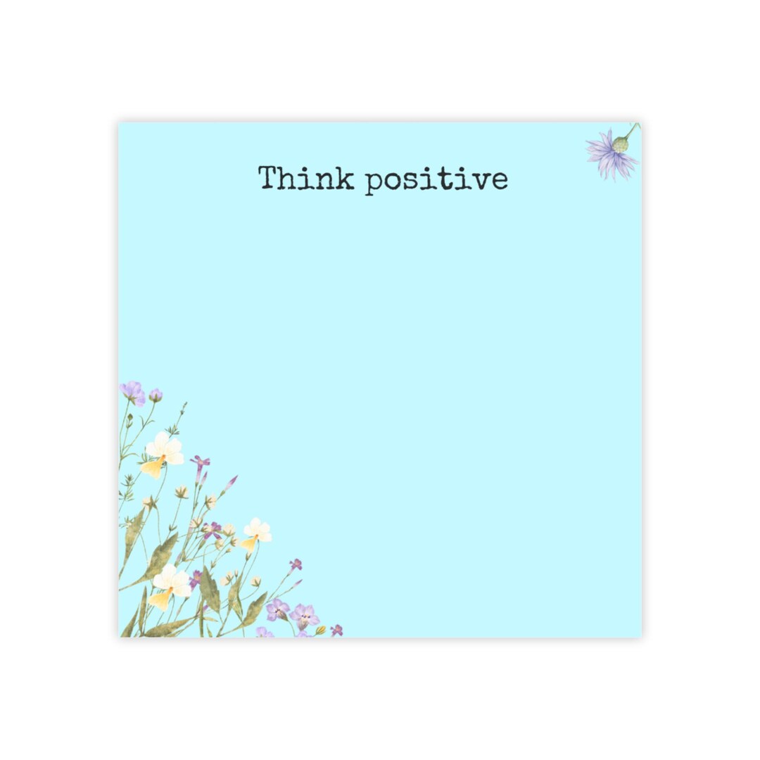 Stationary: Blue Floral Post-it® Note Pads, Cute Positive Affirmation ...