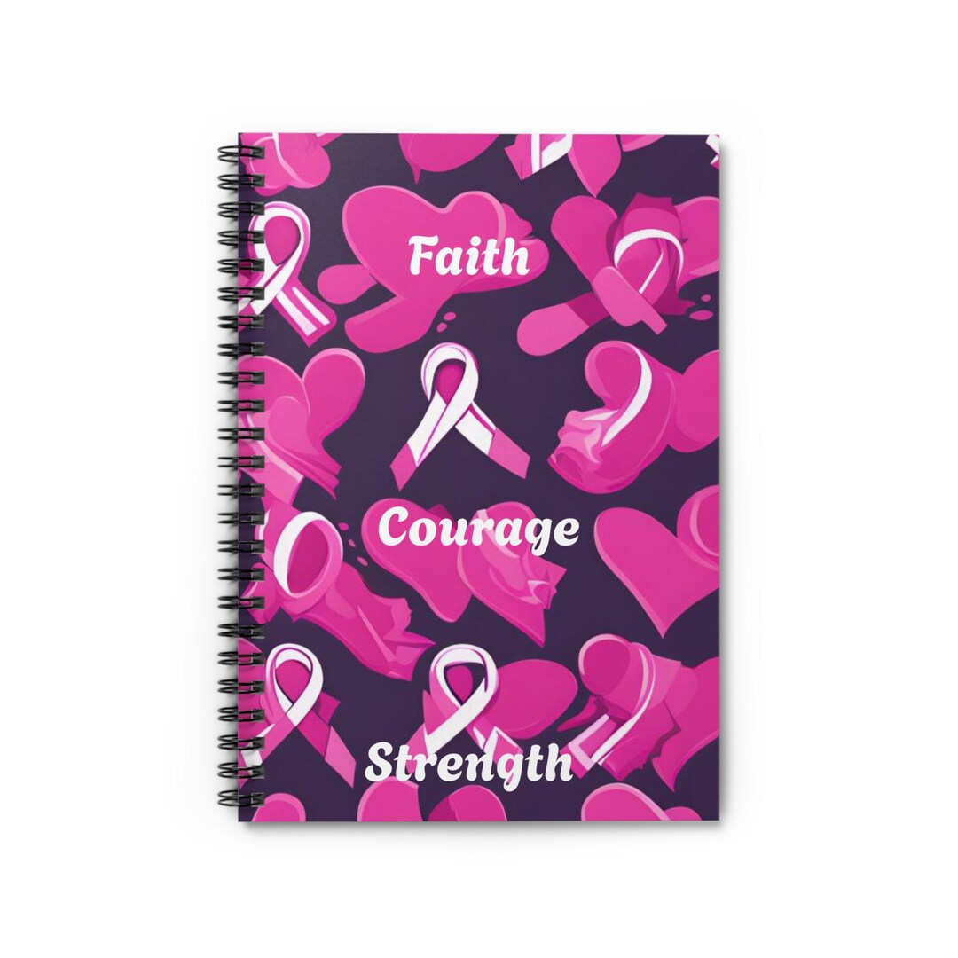 Spiral Notebook Breast Cancer Awareness, Ruled Line Journal, Pink ...