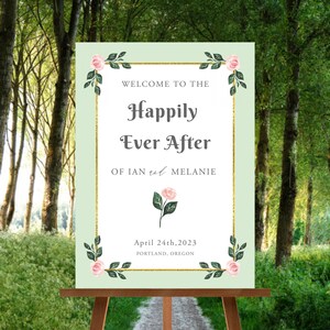 Cottagecore Welcome Sign Template, 18x24, Garden Wedding, Storybook ...