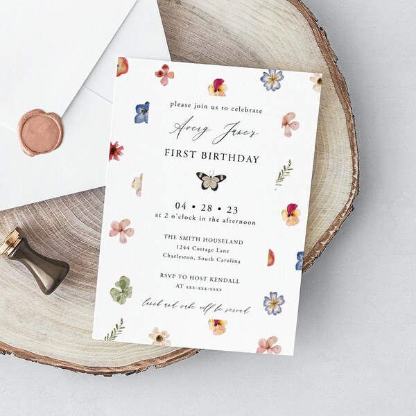 Pressed Flower Invitations - Etsy