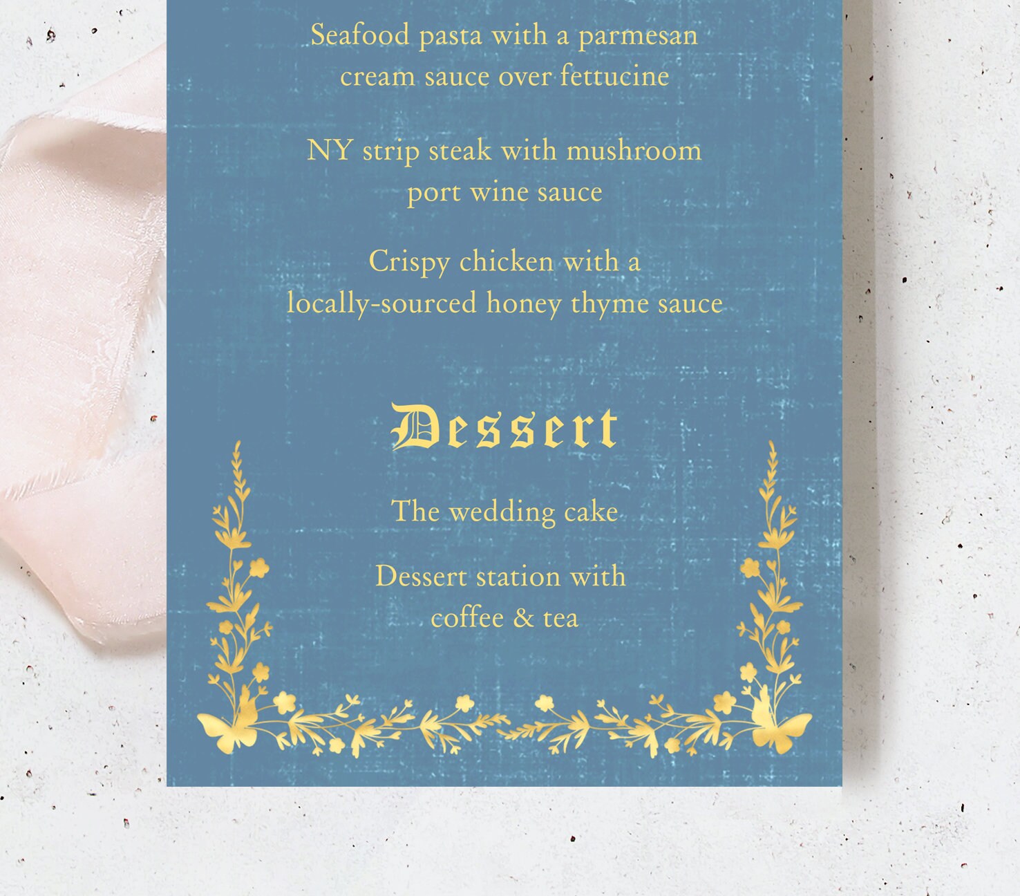 Dusty Blue Fairytale Wedding Menu Template Enchanted Forest - Etsy