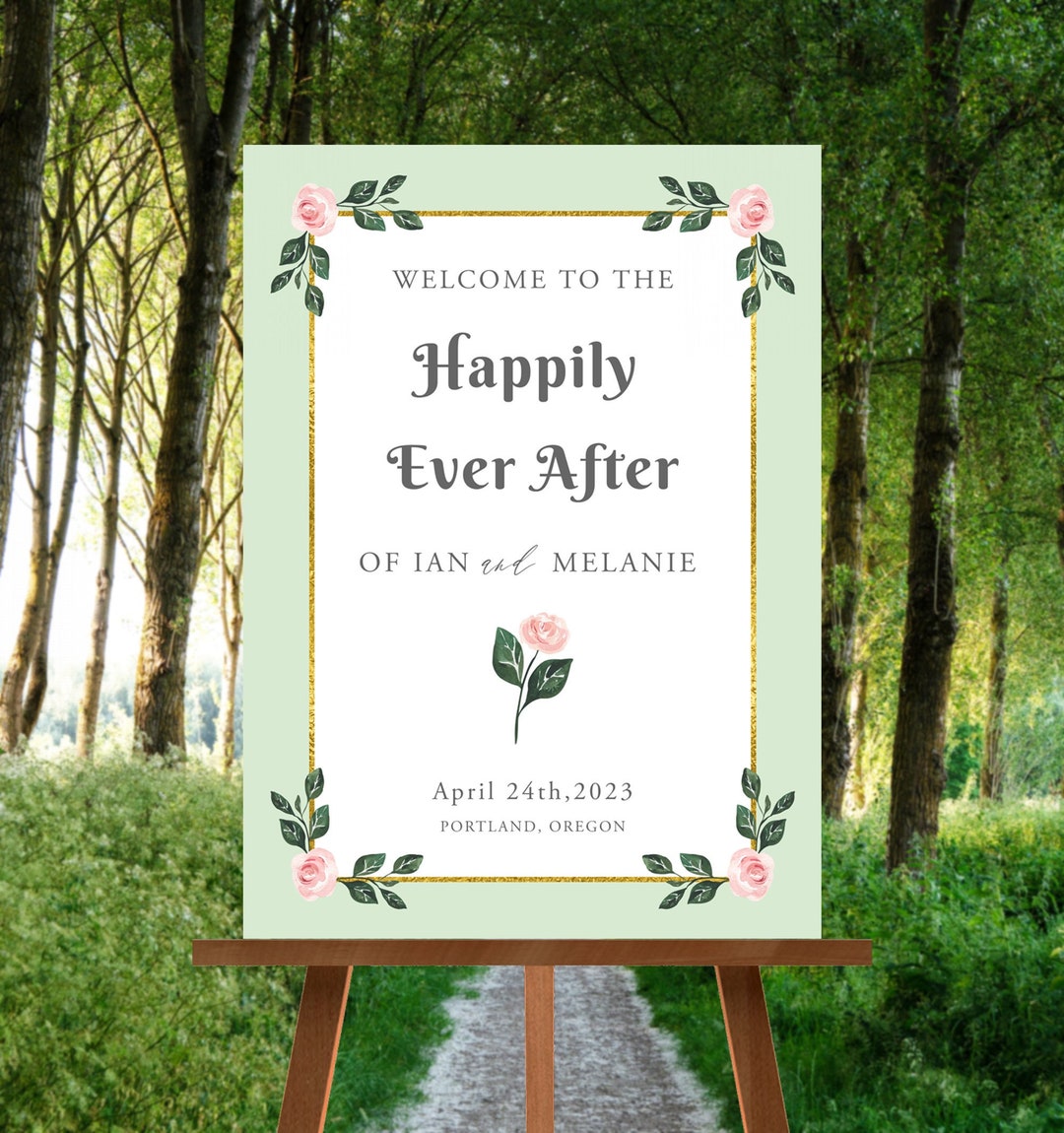 Cottagecore Welcome Sign Template, 18x24, Garden Wedding, Storybook ...