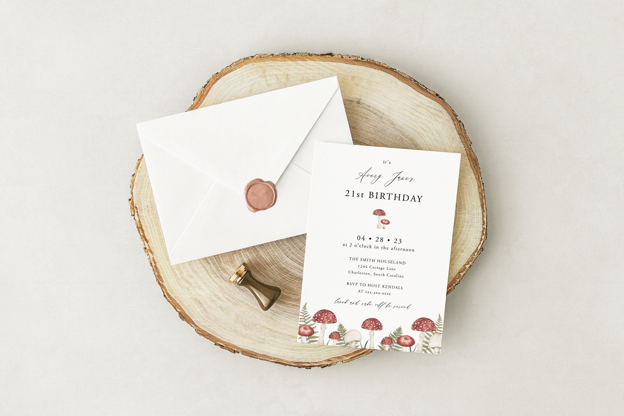 Cottagecore Birthday Invitation Template 5x7 Botanical - Etsy