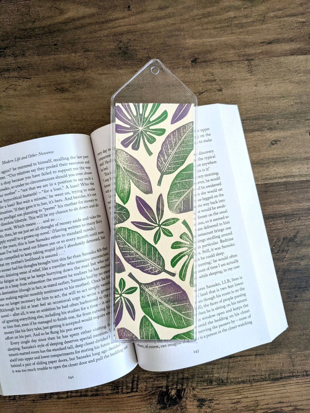 Rainforest Leaf Bookmark Hand-printed - Etsy