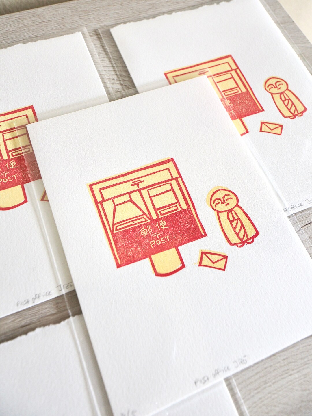 Postal Box Jizo Statue Mail, Letters, Japan Linocut Block Print - Etsy