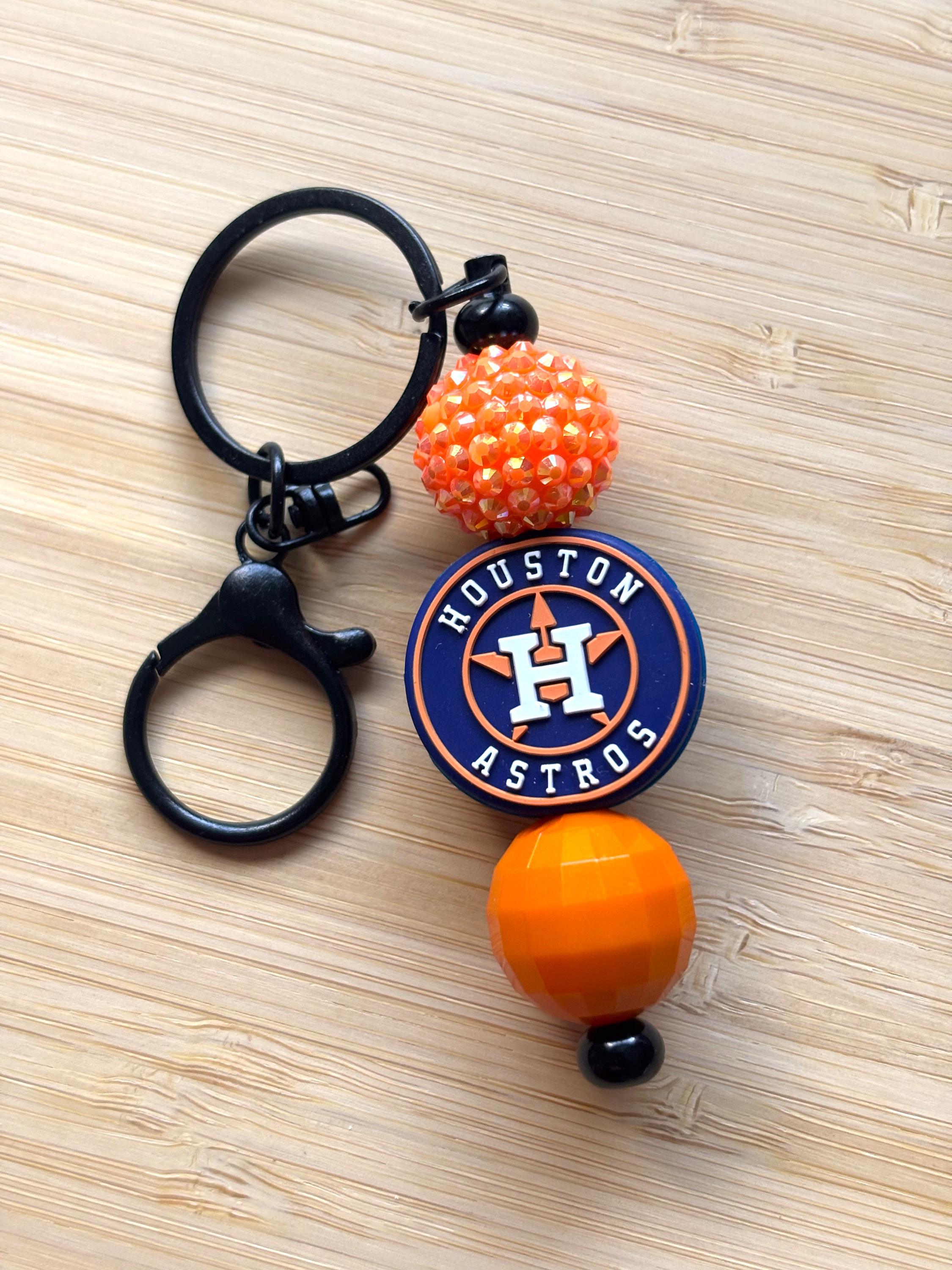 Baseball / Football Team Keychain Gem | Texans-inspired Silicone Beaded ...