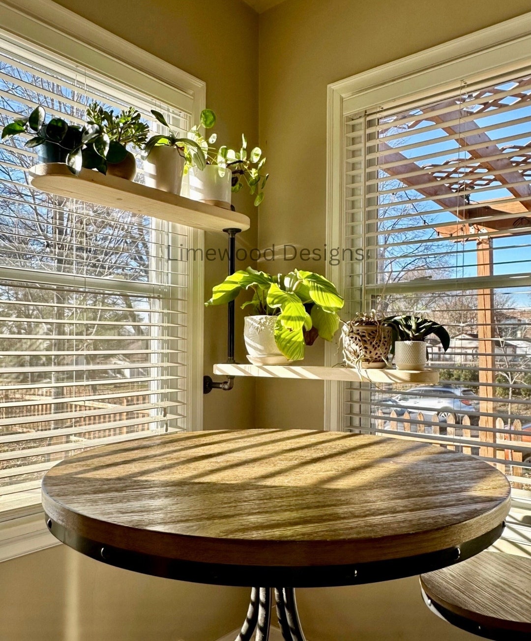 Two Tier Swivel Shelf With Drip Groove for Window or Wall, Industrial ...