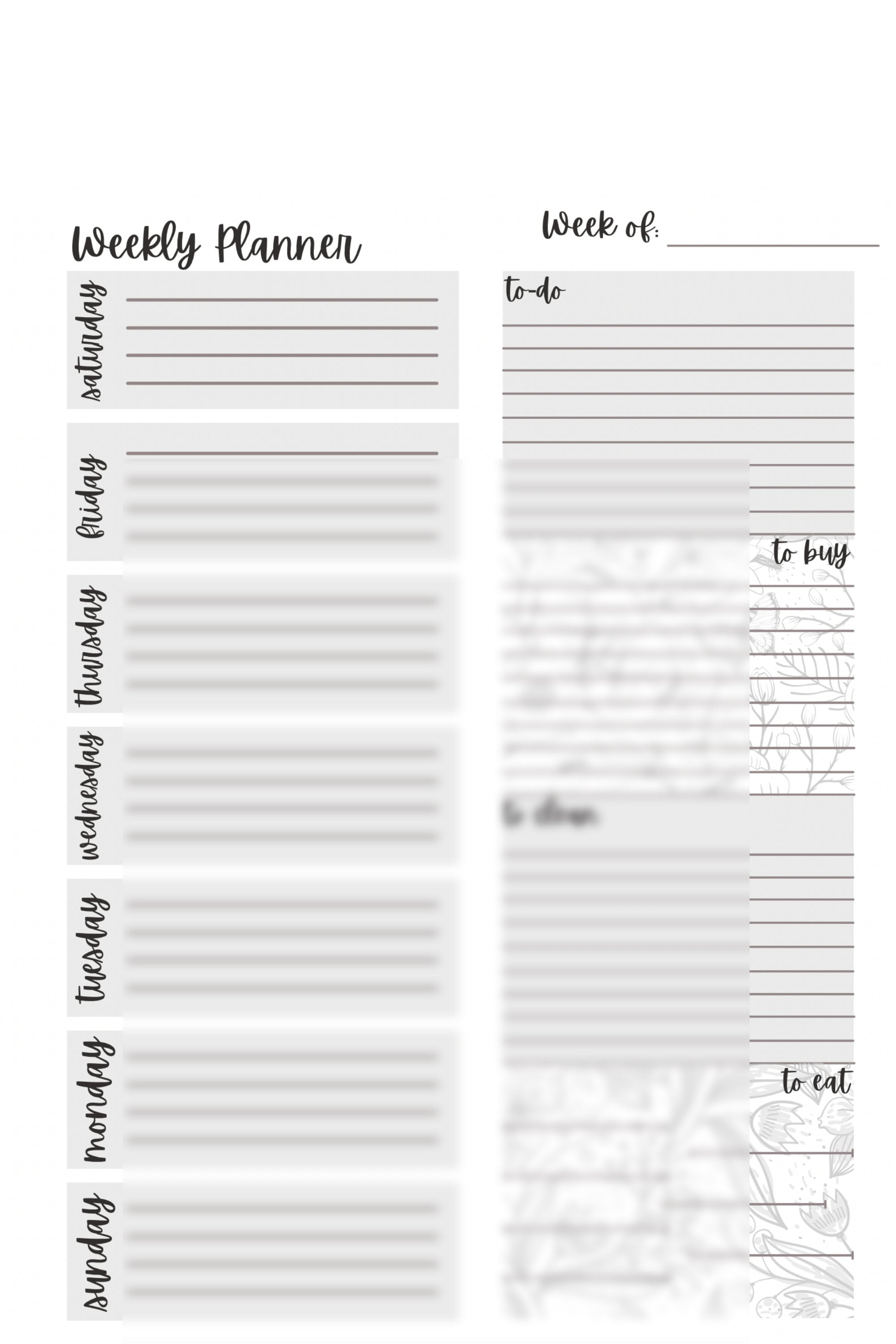 Weekly Planner Printable PDF - Etsy