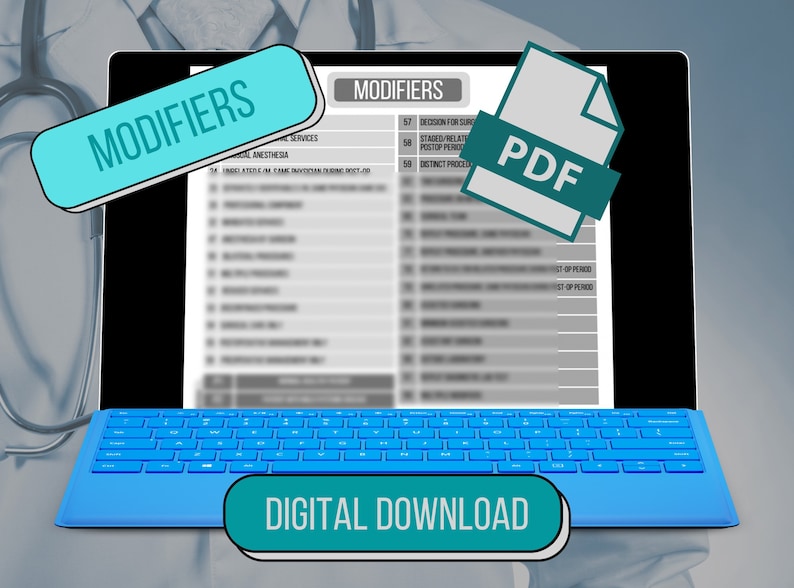 Medical Coding Modifier CPT Quick Reference Cheat Sheet Codes List - Etsy