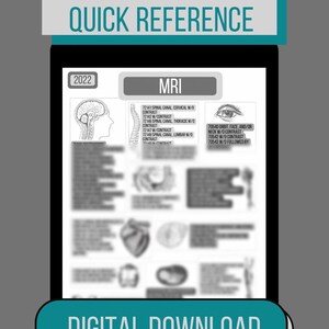 Medical Coding MRI CPT Quick Reference Cheat Sheet Codes List - Etsy