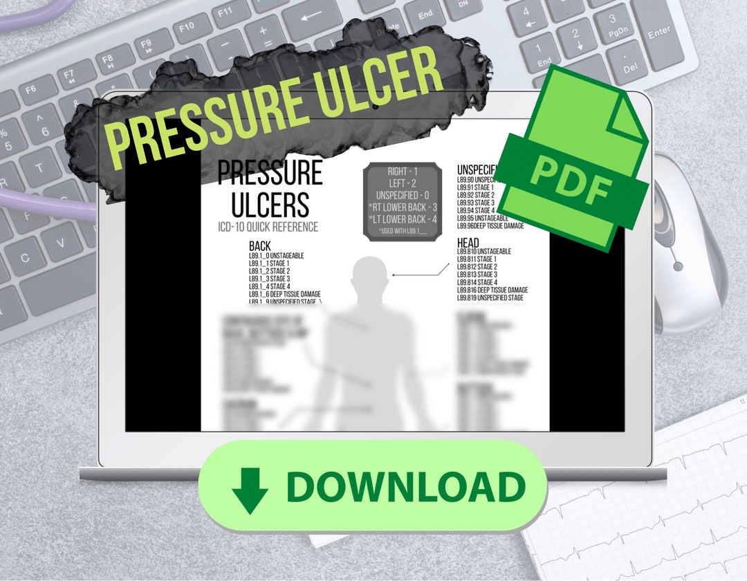 Pressure Ulcer Medical Coding ICD-10 CPT Quick Reference Cheat Sheet ...