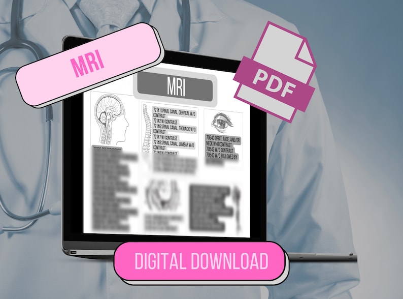 Medical Coding MRI CPT Quick Reference Cheat Sheet Codes List - Etsy