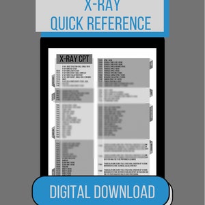 Medical Coding X-ray CPT Quick Reference Cheat Sheet Codes List - Etsy
