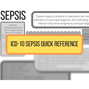 Medical Coding Sepsis ICD-10 Quick Reference Cheat Sheet Codes List - Etsy