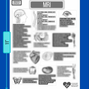 Medical Coding MRI CPT Quick Reference Cheat Sheet Codes List - Etsy