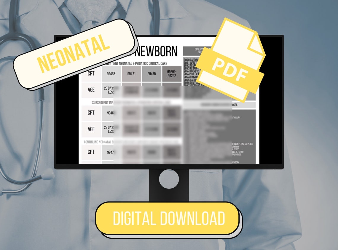 Medical Coding Neonatal/newborn ICD-10 CPT Quick Reference Cheat Sheet ...