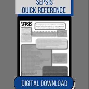 Medical Coding Sepsis ICD-10 Quick Reference Cheat Sheet Codes List ...
