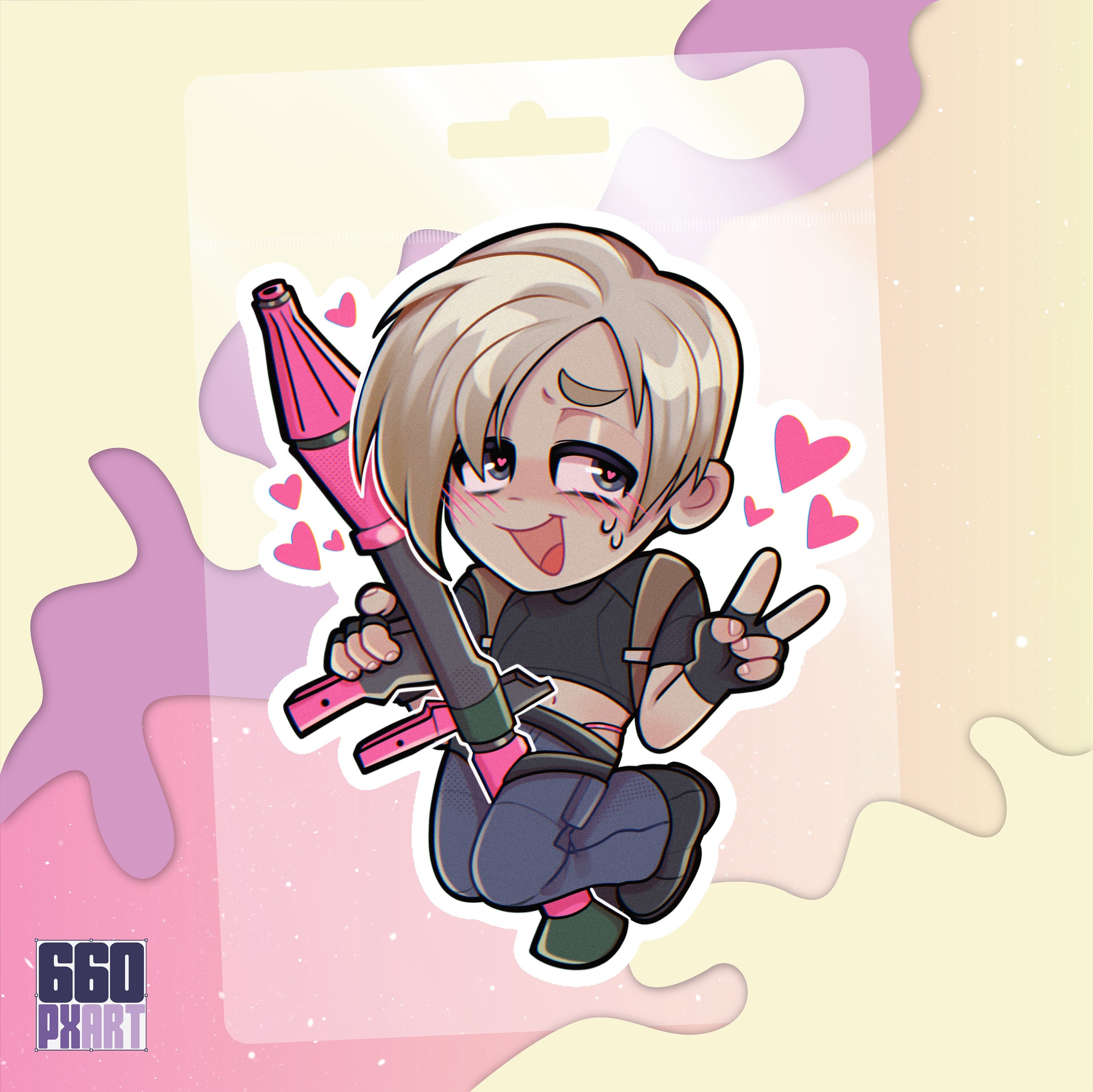RE4 Leon glitter Sticker - Etsy