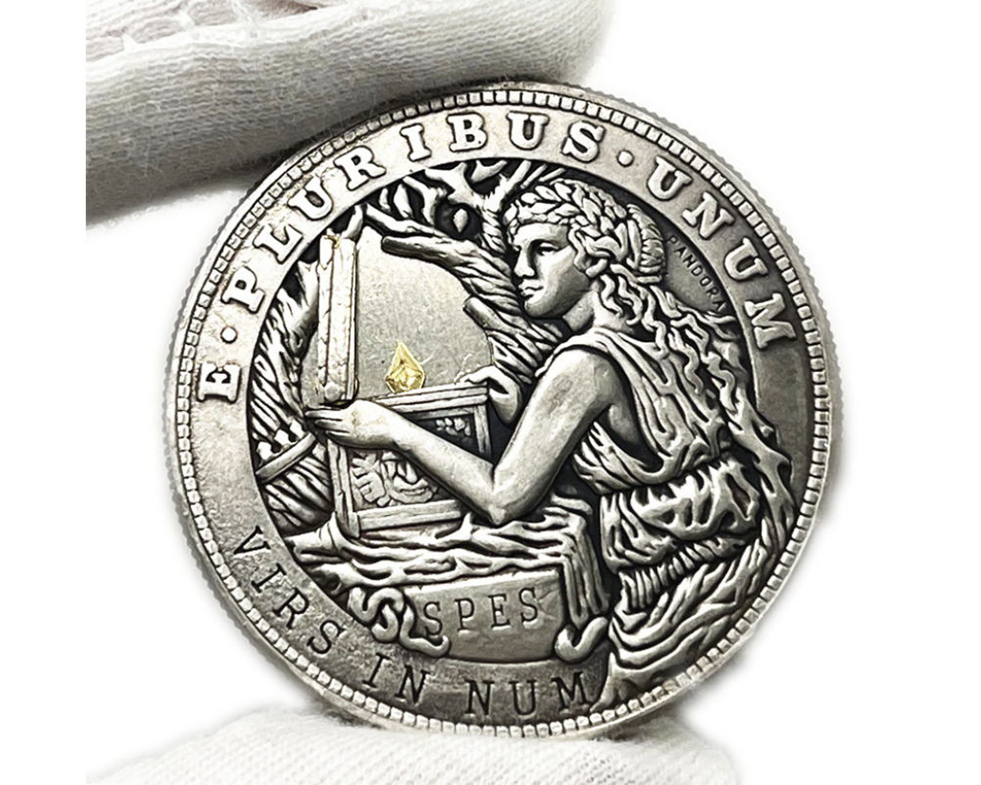 Rare USA Movable Mechanical Coin 1921 Handcrafted Pandora's Hope Box ...