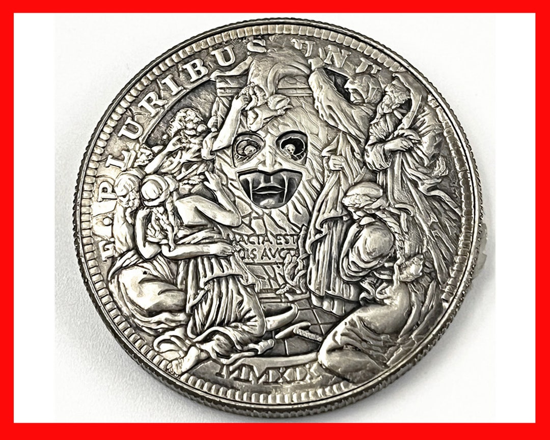 Rare USA Movable Faces Mechanical Coin Handcrafted Challenge Type Roman ...