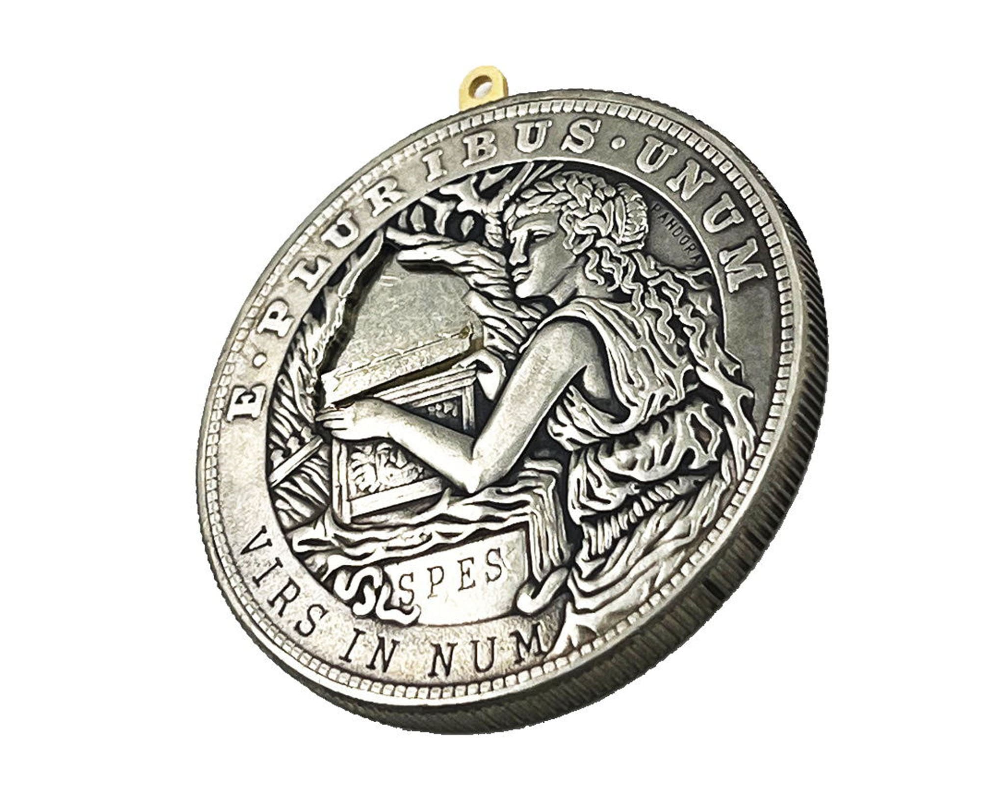 Rare USA Movable Mechanical Coin 1921 Handcrafted Pandora's Hope Box ...