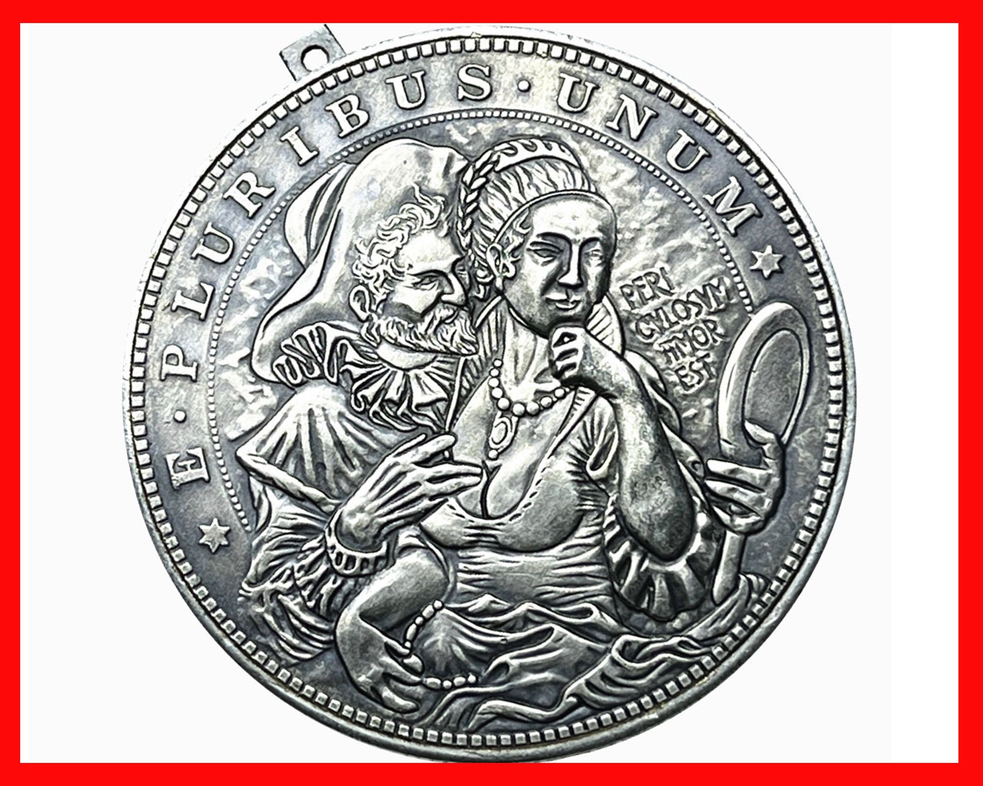 Rare USA Movable Mechanical Coin Handcrafted Girl Mask Challenge Type ...