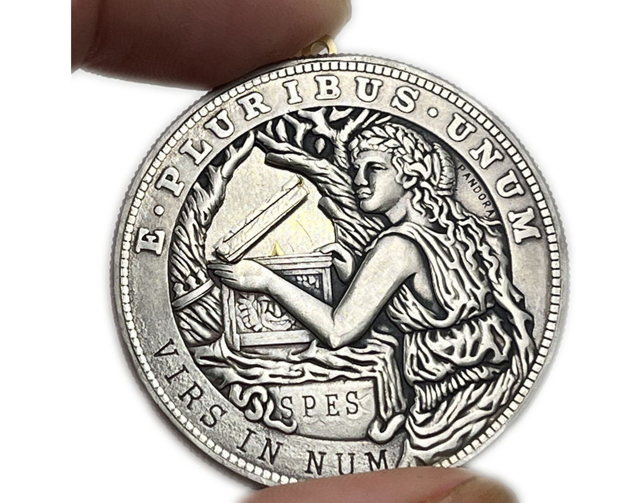 Rare USA Movable Mechanical Coin 1921 Handcrafted Pandora's Hope Box ...