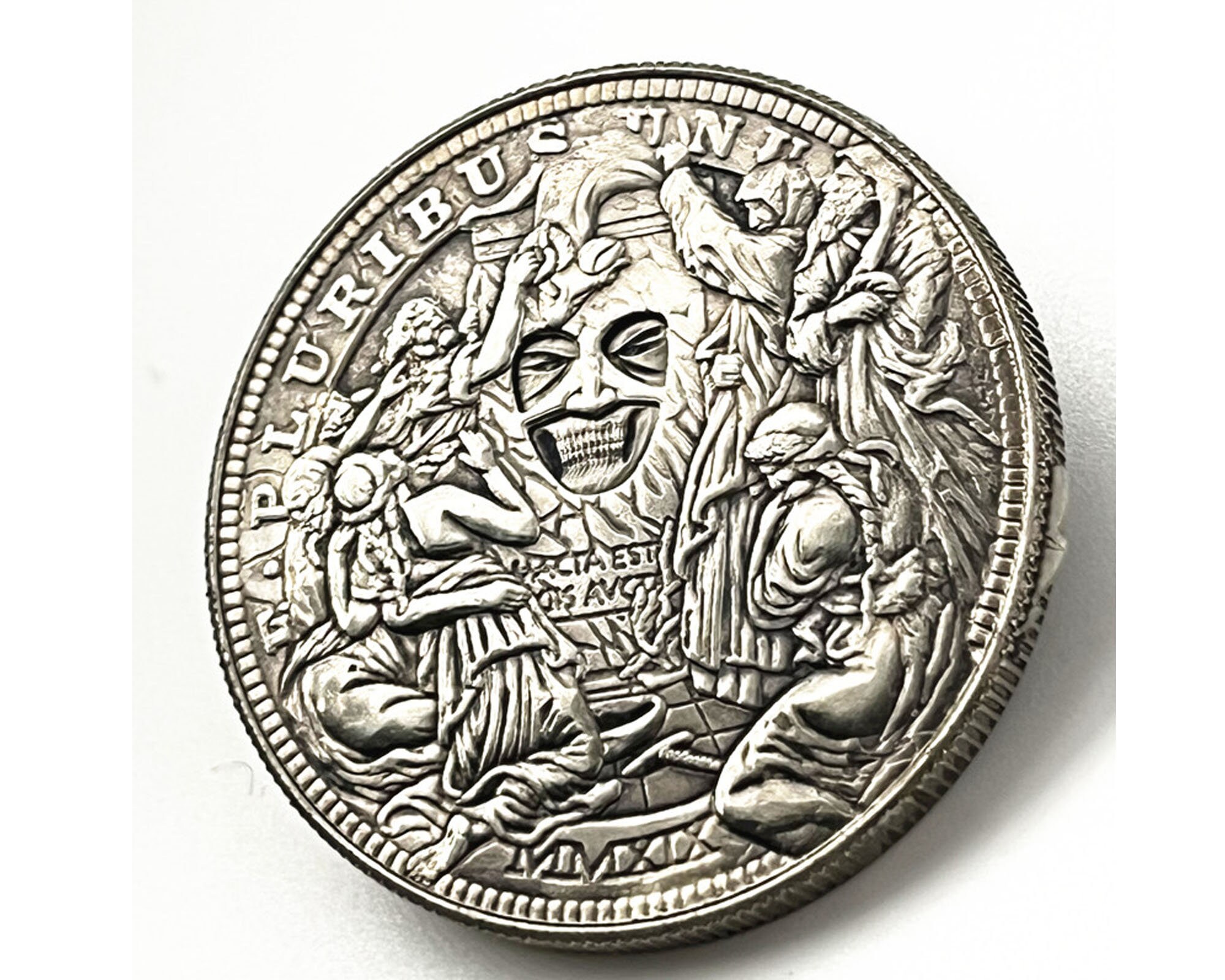 Rare USA Movable Faces Mechanical Coin Handcrafted Challenge Type Roman ...