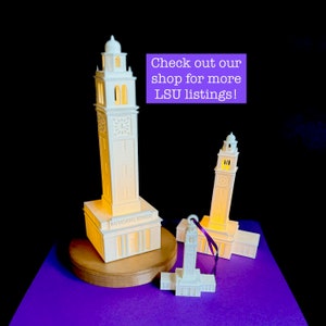 LSU Tigers Decor, Lighted Memorial Tower LSU Cake Topper, LSU Party ...