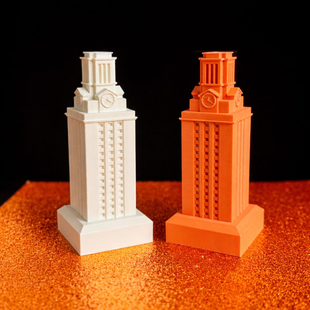 University of Texas UT Tower Figurine: 3D Printed Longhorns Gift - Etsy
