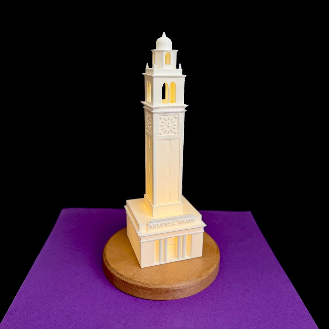 LSU Memorial Tower Lamp – 3D Printed Louisiana State University LED ...