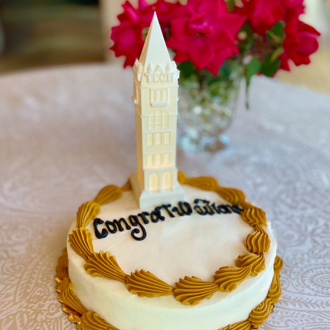 Georgia Tech Tower Light College Cake Topper, Georgia Tech Party Decor ...
