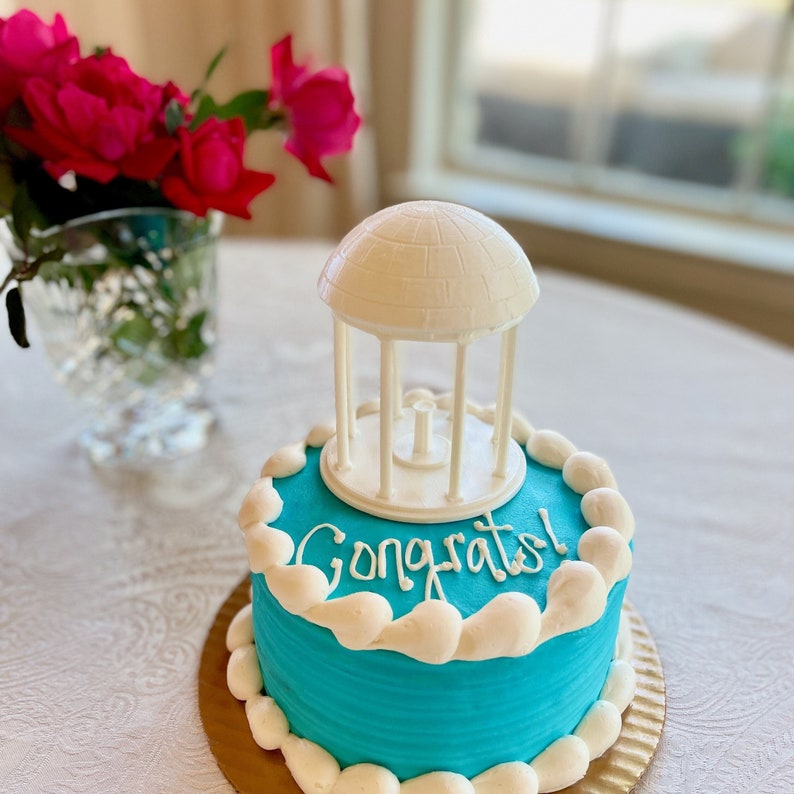 UNC Old Well Cake Topper: Tar Heels Graduation Party Decor, UNC Chapel ...