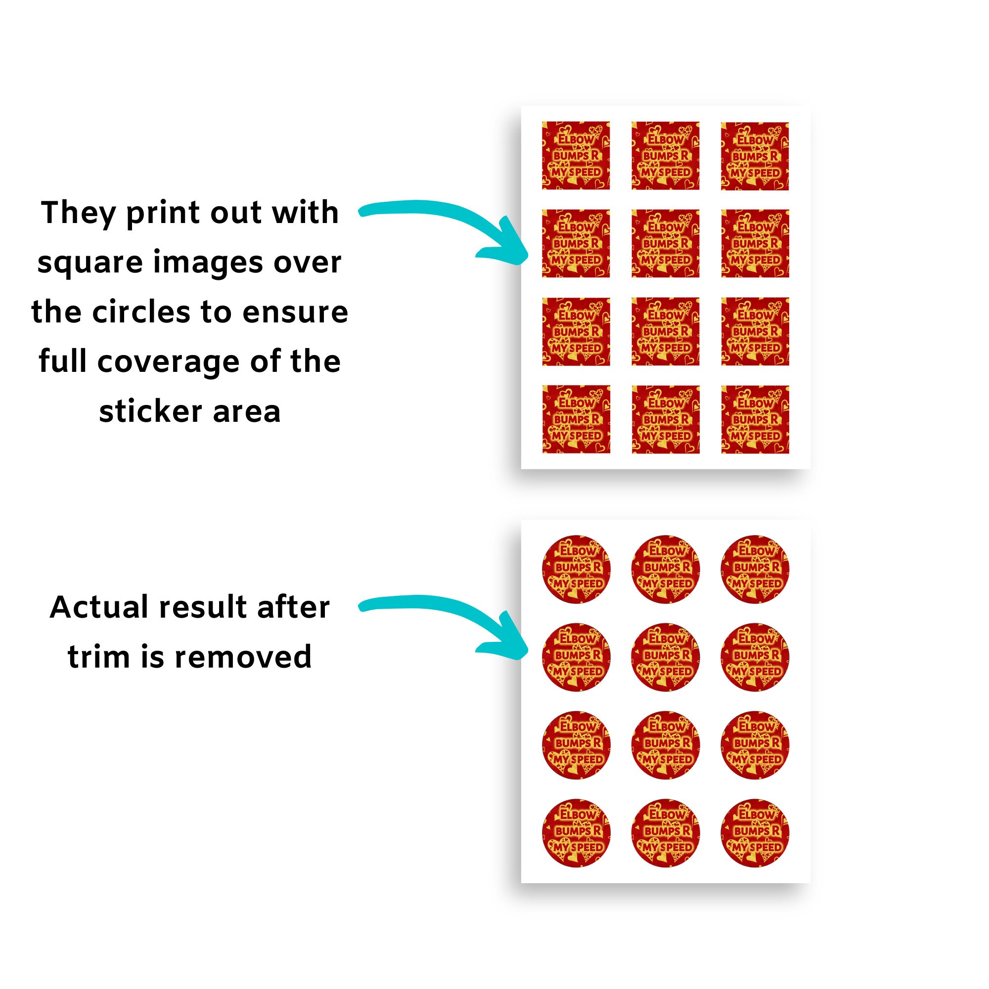 Printable Stickers Template for Greetings at Meetings or Parties elbow ...