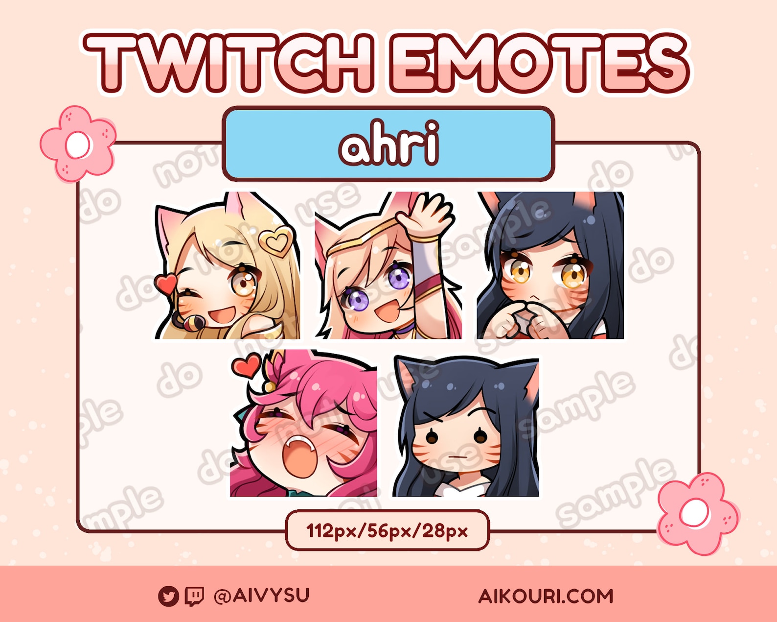 League of Legends Ahri Emote Set Twitch/Discord - Etsy España