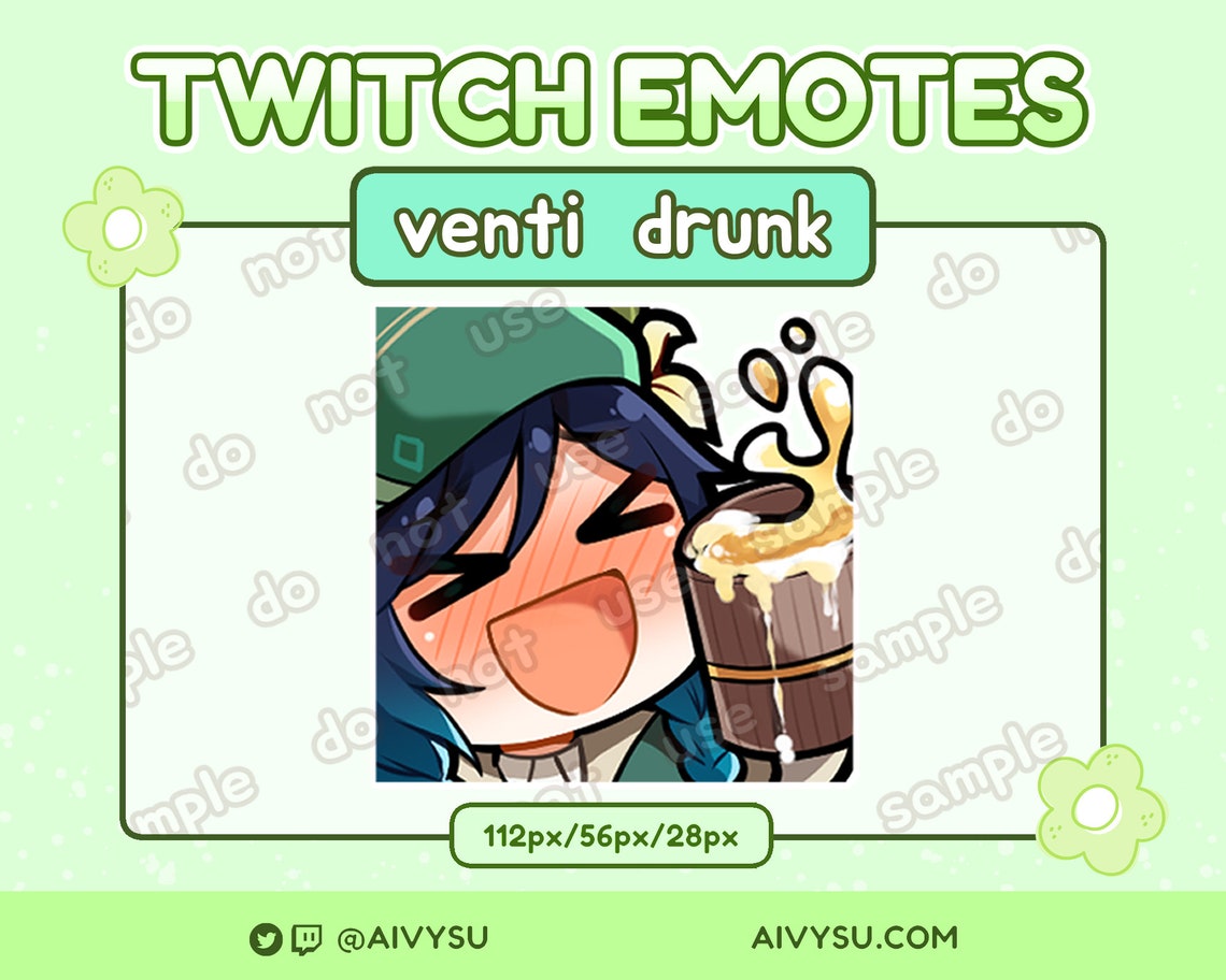 Genshin Impact Venti Drunk Emote Twitch/discord - Etsy