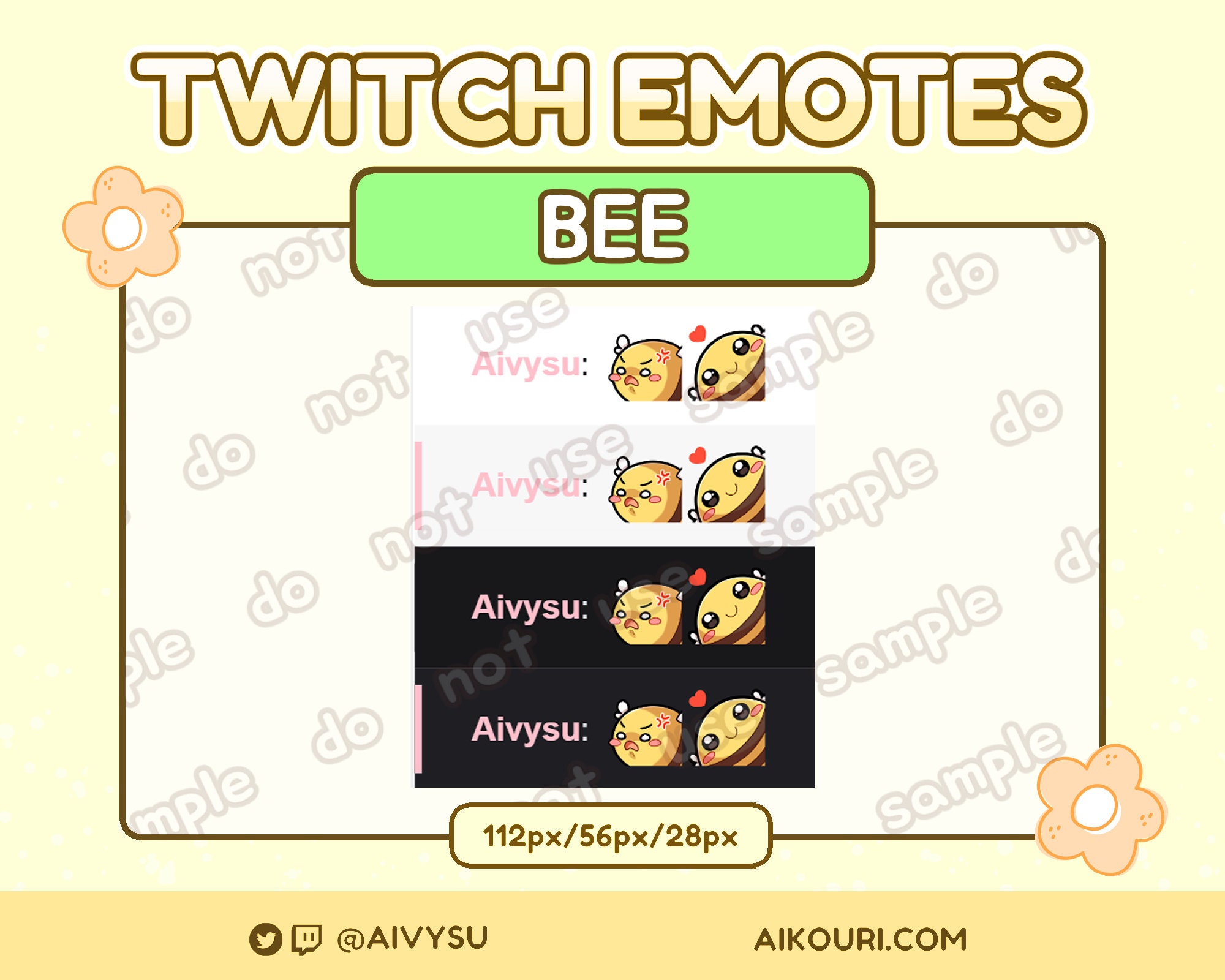 Cute Bee Emotes - Twitch/discord - Etsy