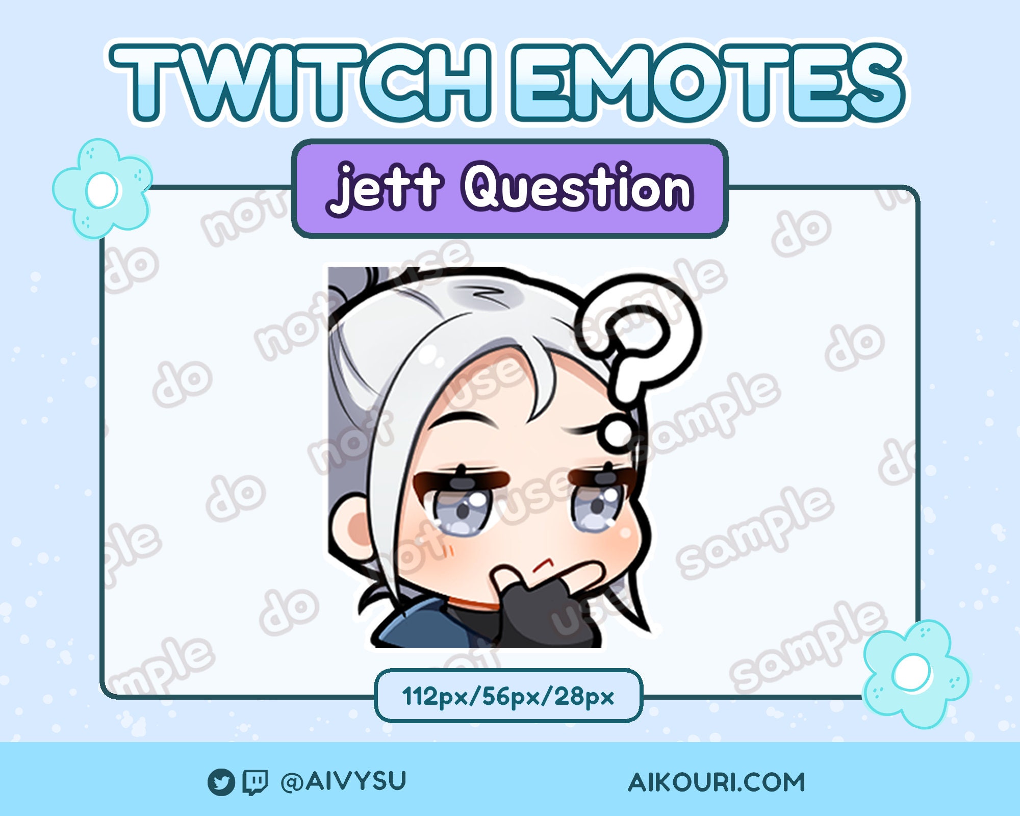Valorant Jett Question Emote Twitch/Discord - Etsy México