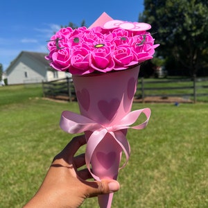 Pink Kitty Rose Bouquet - Etsy