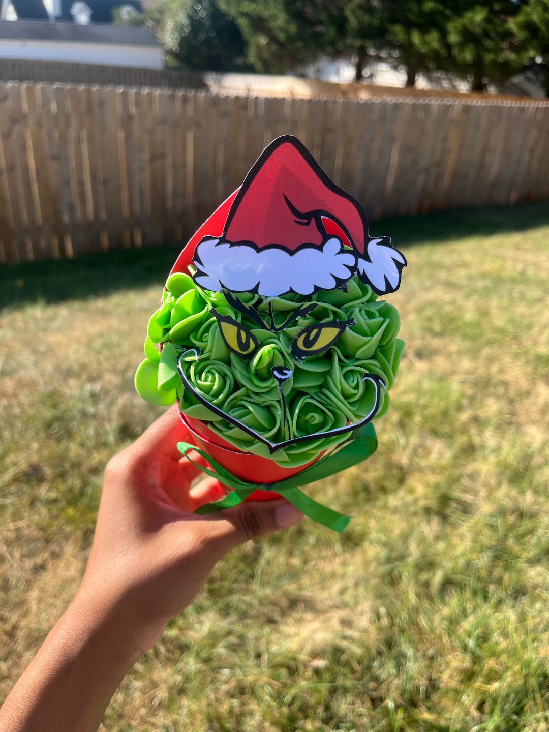 Christmas Stocking Stuffer Grinch Rose Bouquet Cute - Etsy