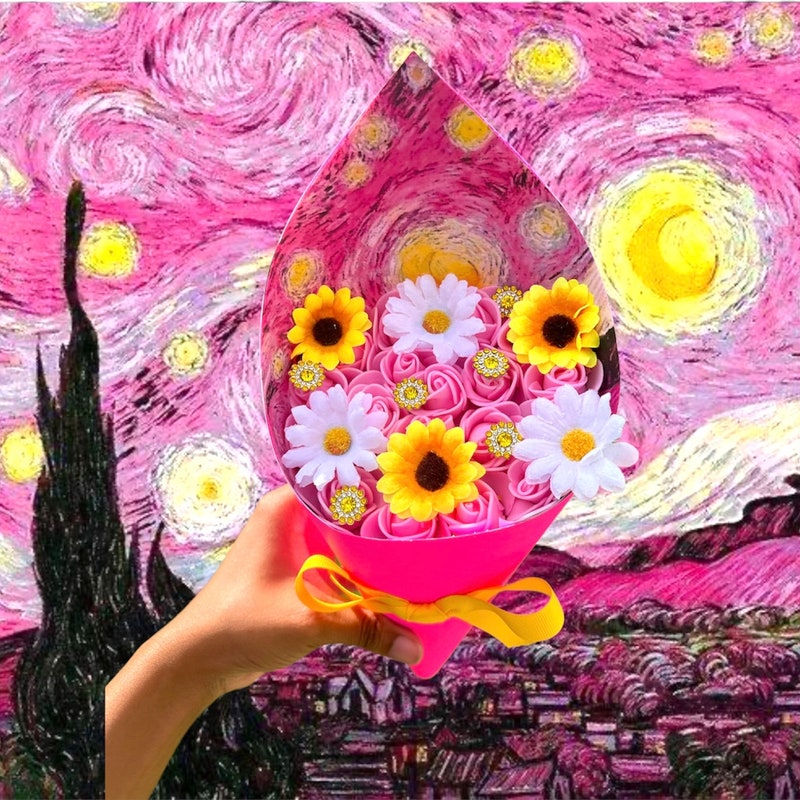 Pink Starry Night Poster - Etsy