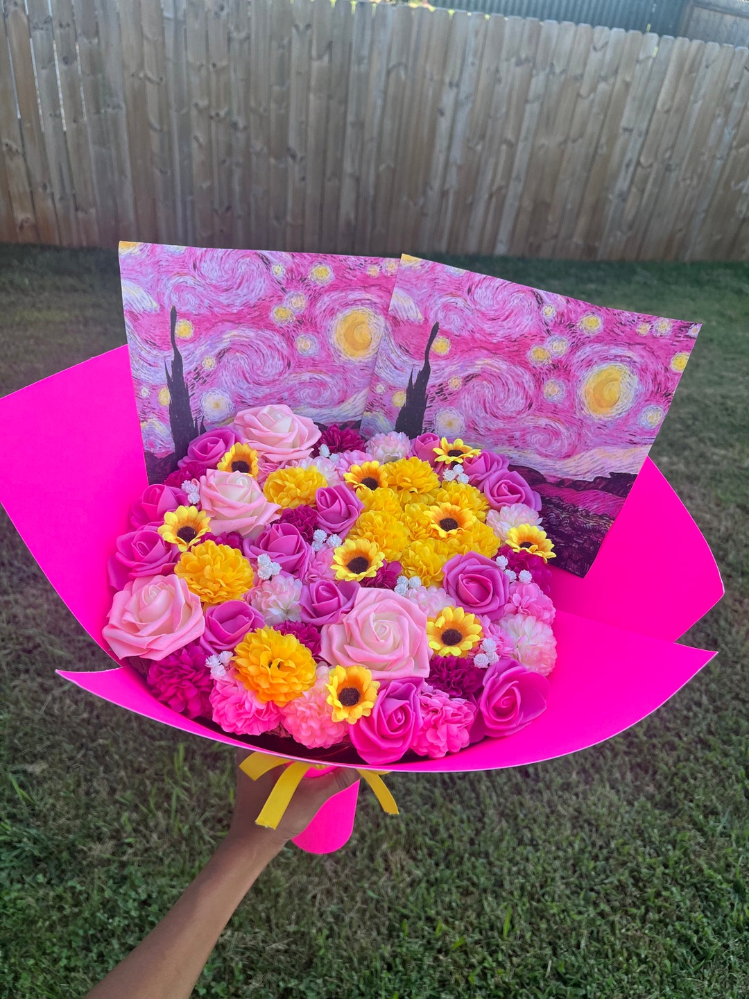 Pink Starry Night Inspired Bouquet - Etsy