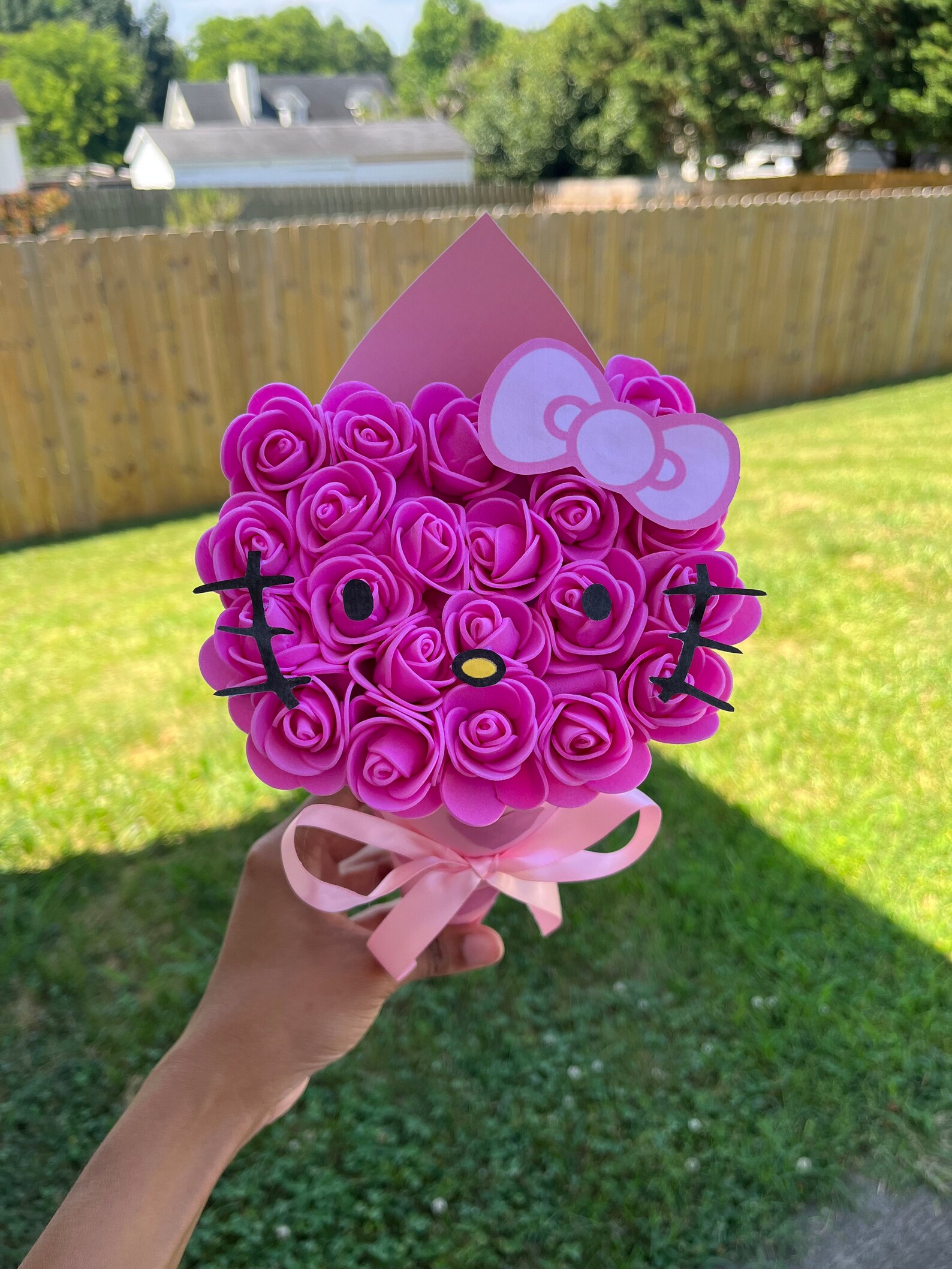 Pink Kitty Rose Bouquet - Etsy