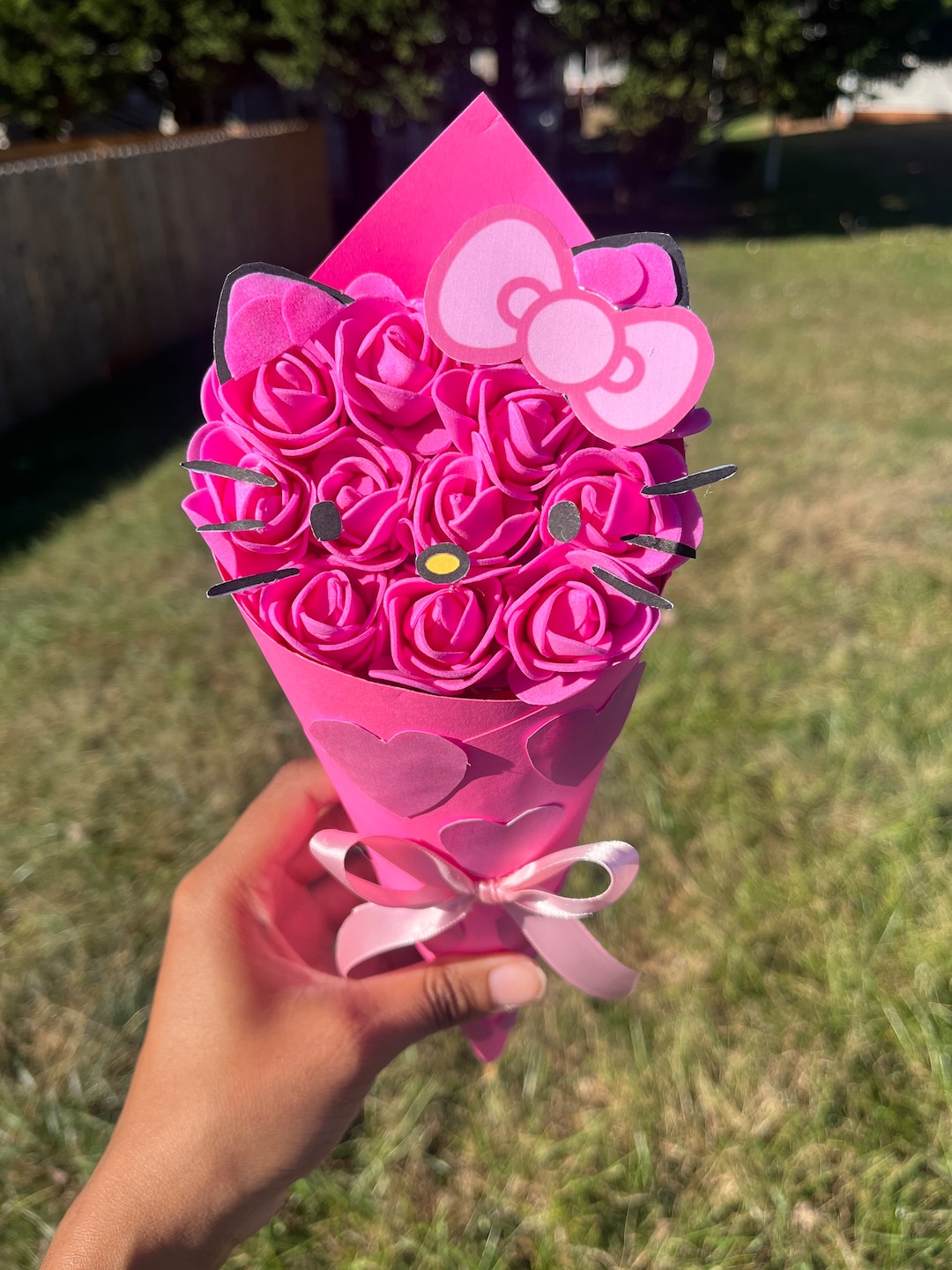 Pink Kitty Rose Bouquet - Etsy